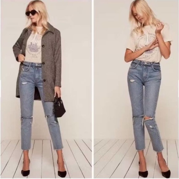 Reformation | Jeans | Reformation Cropped Cigarette Jeans Destroyed ...